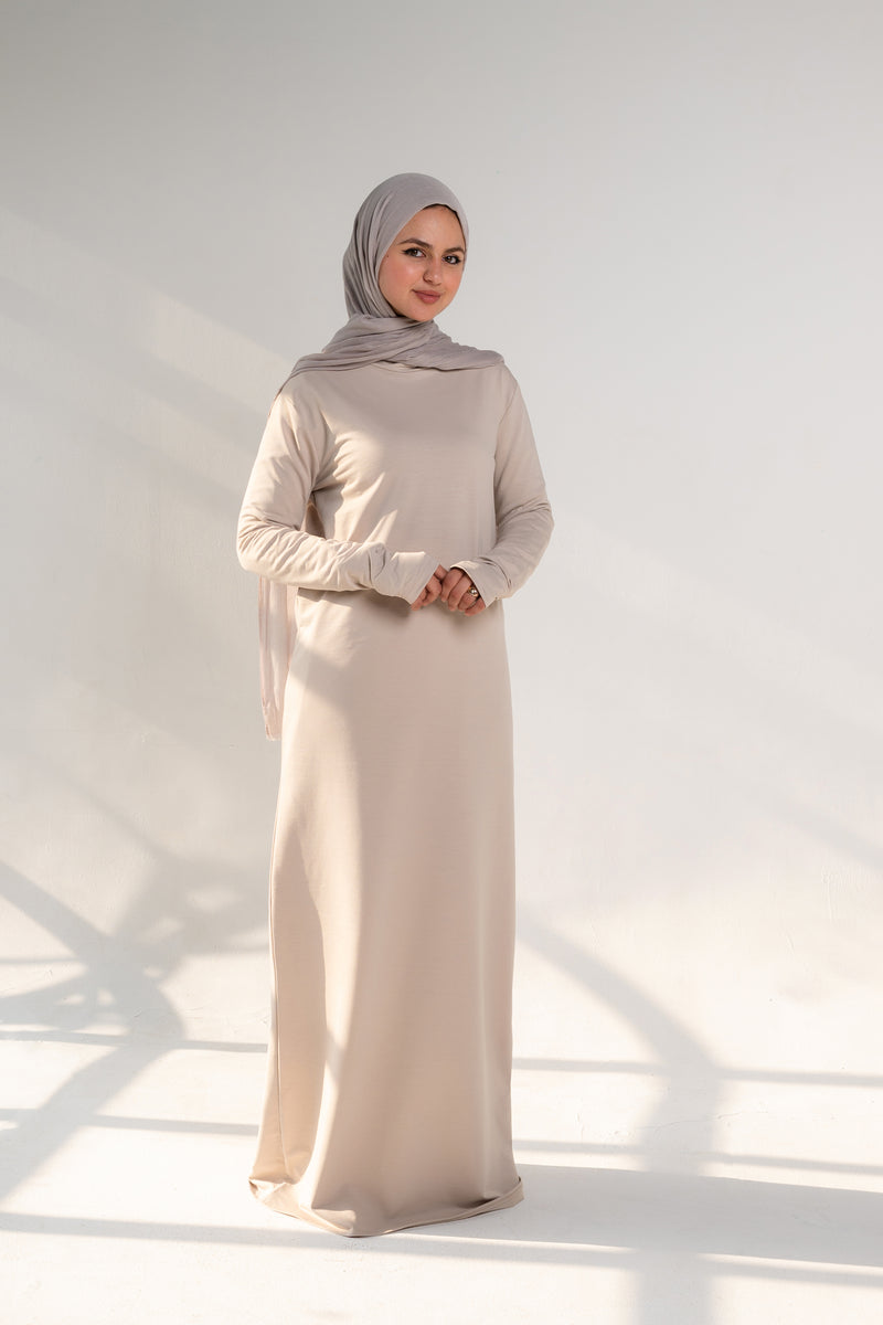 Basic Dress - Beige – Zaytona Fashion